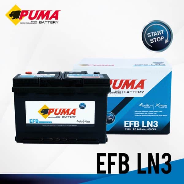 แบตเตอรี่ PUMA EFB LN3 - แบตเตอรี่รถยนต์ แบตเตอรี่ Start Stop 75 แอมป์