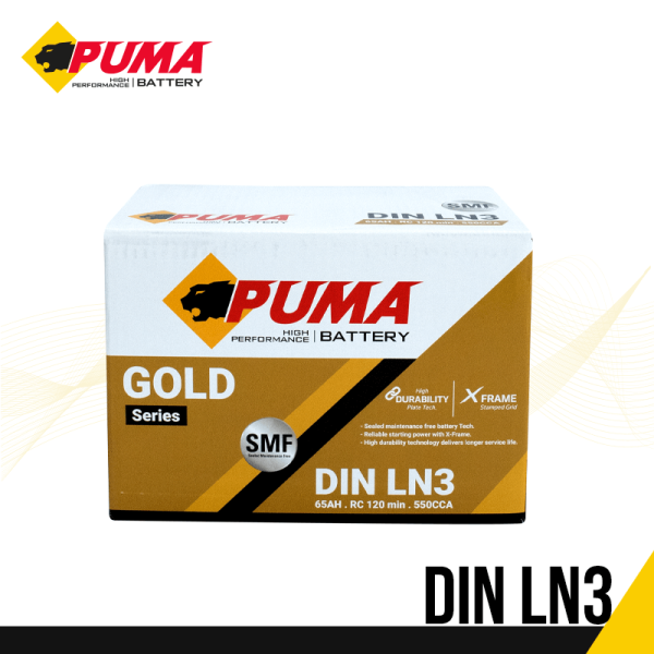 PUMA DIN LN3 - แบตเตอรี่รถยนต์ พูม่าแบตเตอรี่ 65 แอมป์